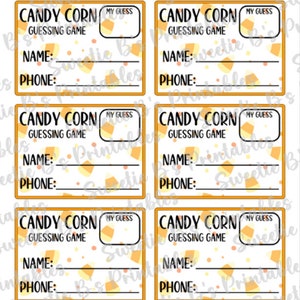 INSTANT DOWNLOAD Guess How Many Candy Corn Printable - Autumn Guessing ...