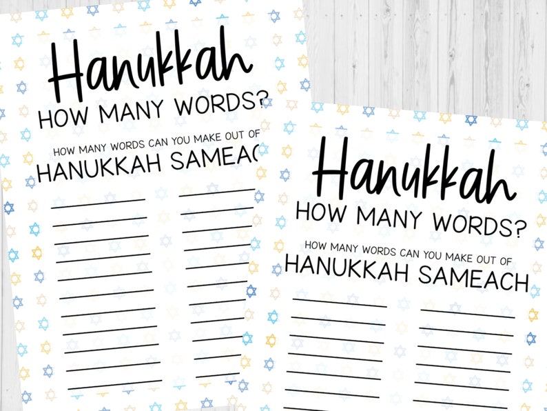 INSTANT DOWNLOAD Hanukkah How Many Words Game Printable - Hanukkah Game ...