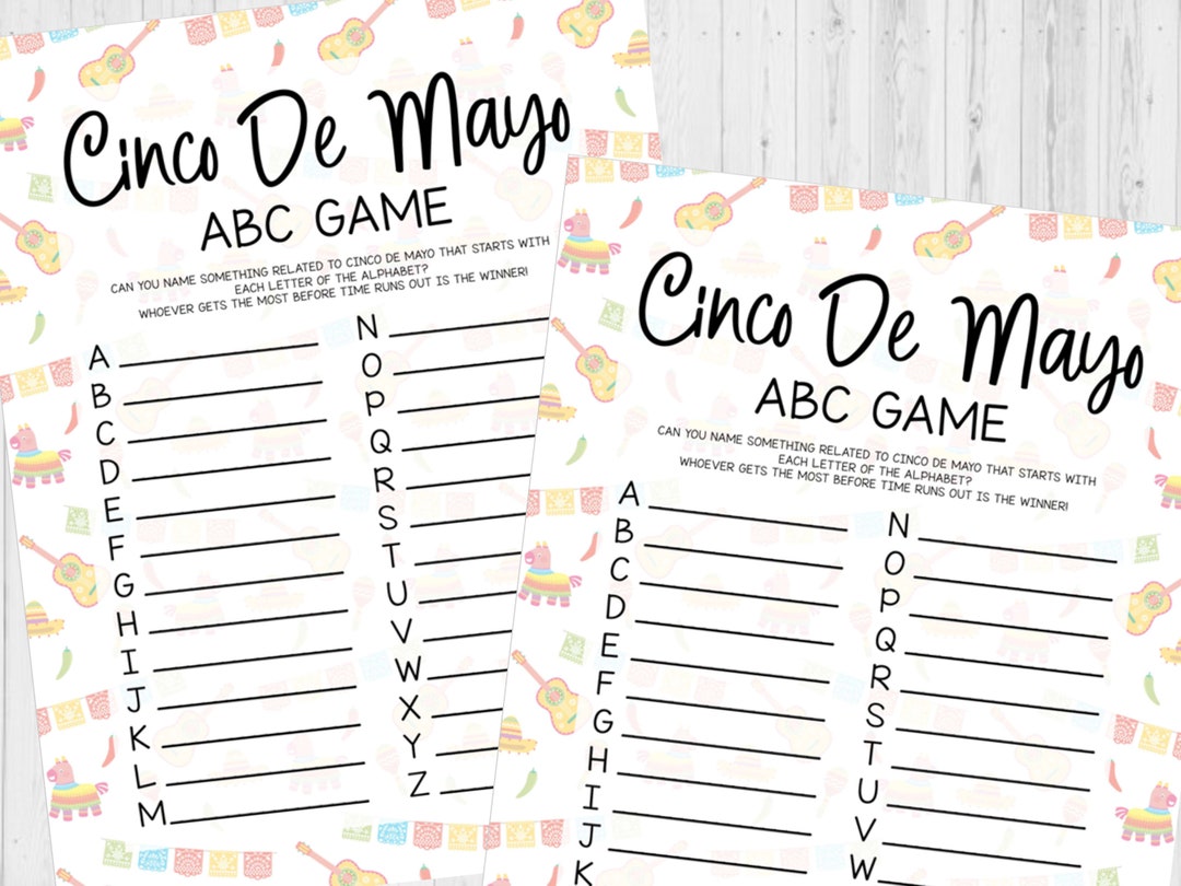 INSTANT DOWNLOAD Cinco De Mayo ABC Game Printable - Cinco De Mayo Game ...