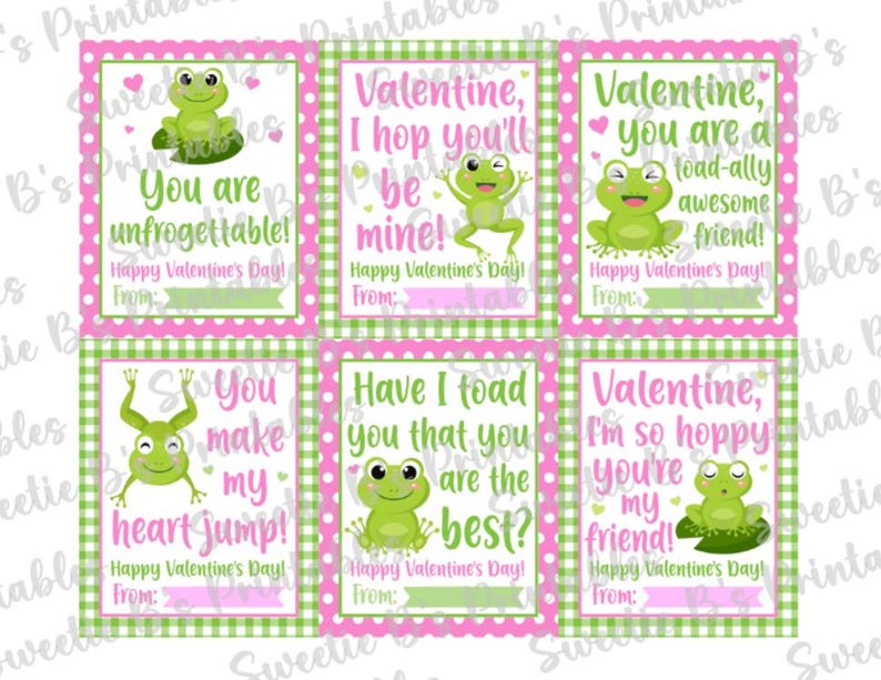 INSTANT DOWNLOAD - Frog Valentine Card Printable - Kids Printable ...