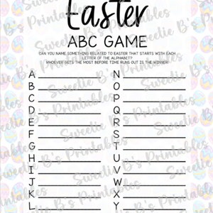 INSTANT DOWNLOAD Easter ABC Game Printable - Easter Game Printable ...
