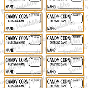 INSTANT DOWNLOAD Guess How Many Candy Corn Printable - Autumn Guessing ...