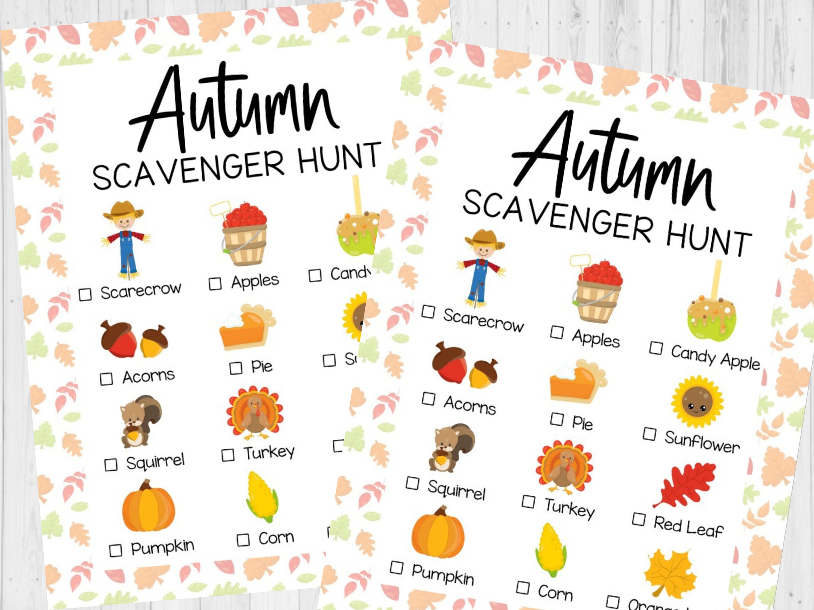 INSTANT DOWNLOAD Autumn Scavenger Hunt Printable - Autumn Game ...