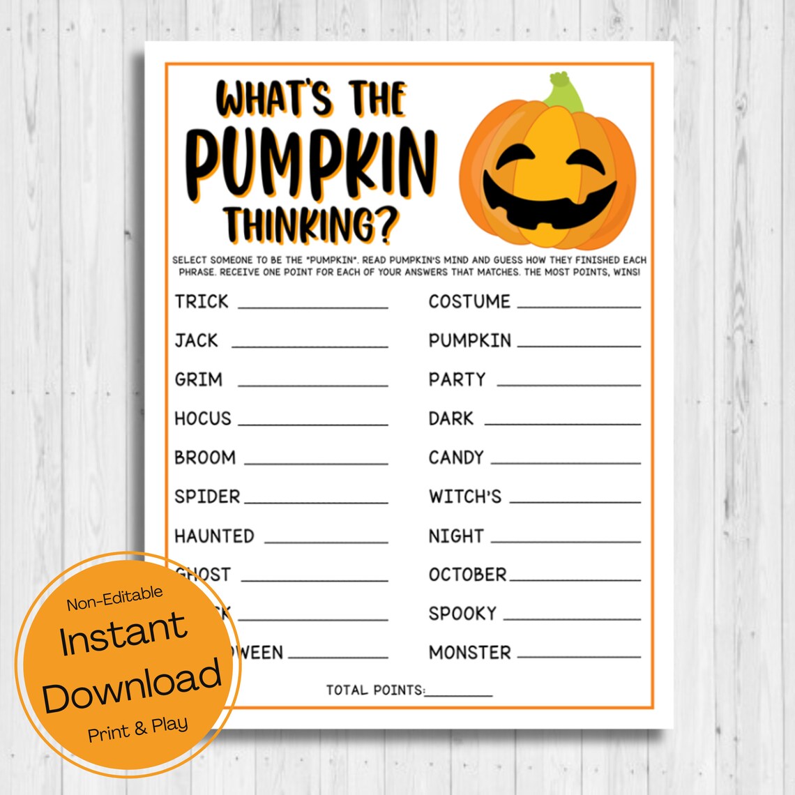 INSTANT DOWNLOAD Halloween Finish the Phrase Printable - Autumn Game ...