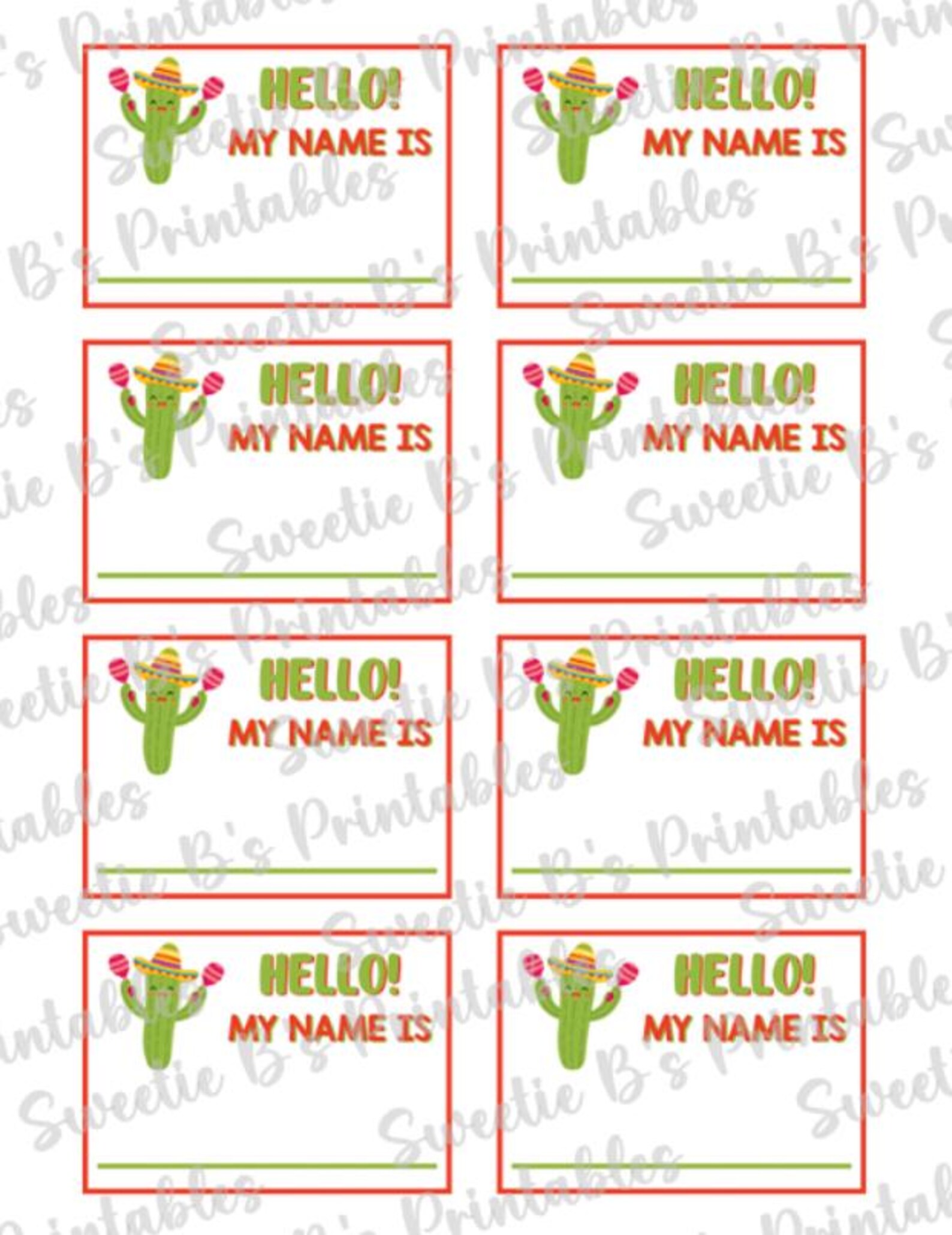 INSTANT DOWNLOAD What's Your Fiesta Name Printable - Cinco De Mayo ...