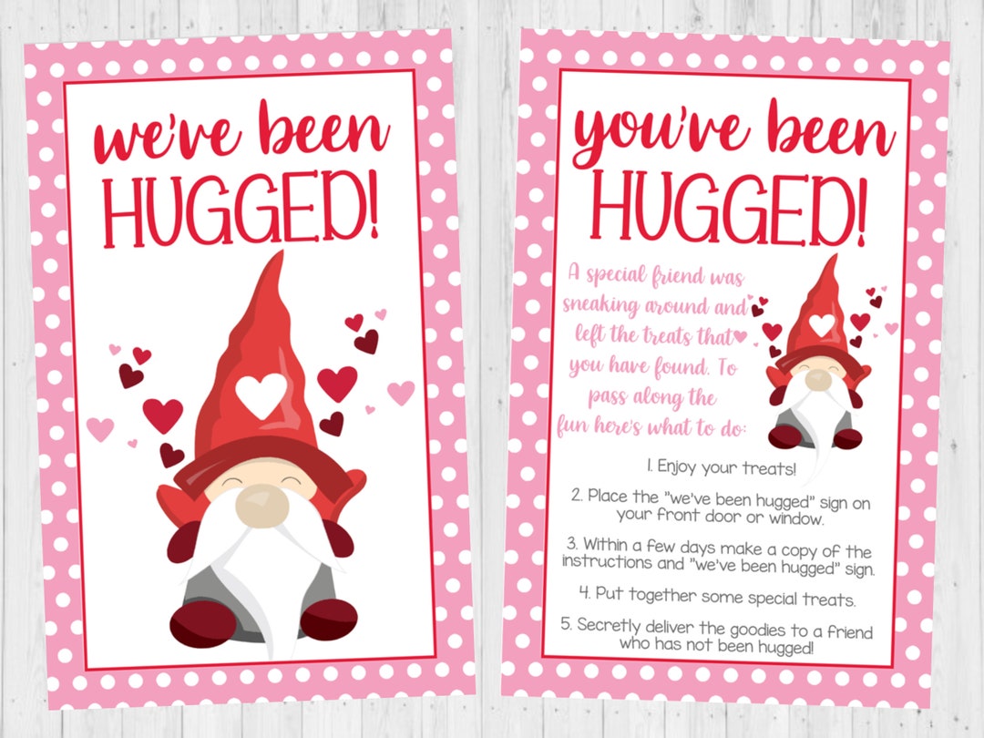 INSTANT DOWNLOAD Valentine's Day We've Been Hugged Printable - Neighbor ...