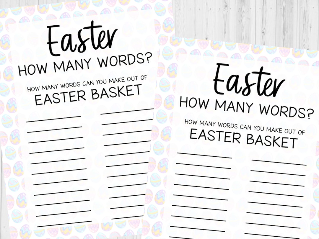 INSTANT DOWNLOAD Easter How Many Words Game Printable - Easter Game ...