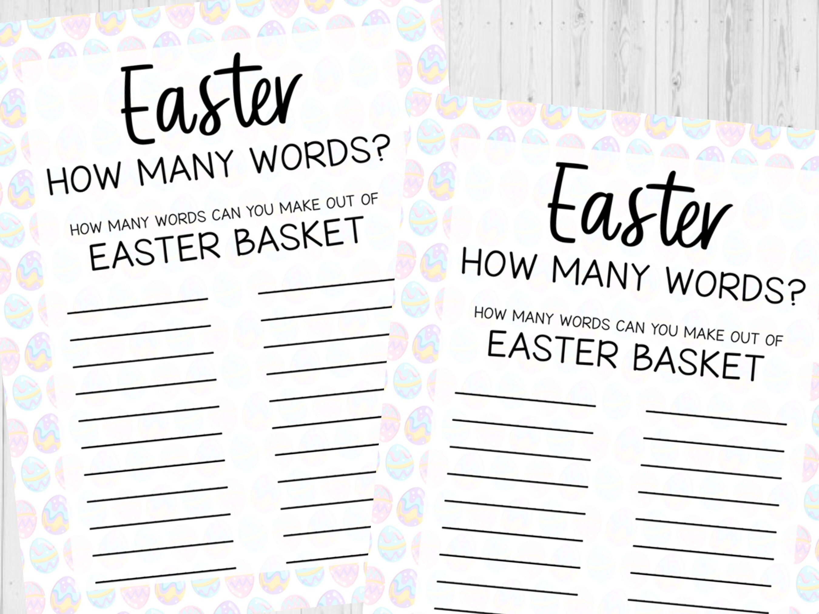 INSTANT DOWNLOAD Easter How Many Words Game Printable Easter Game ...