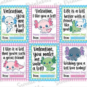 INSTANT DOWNLOAD - Axolotl Valentine Card Printable - Kids Printable ...