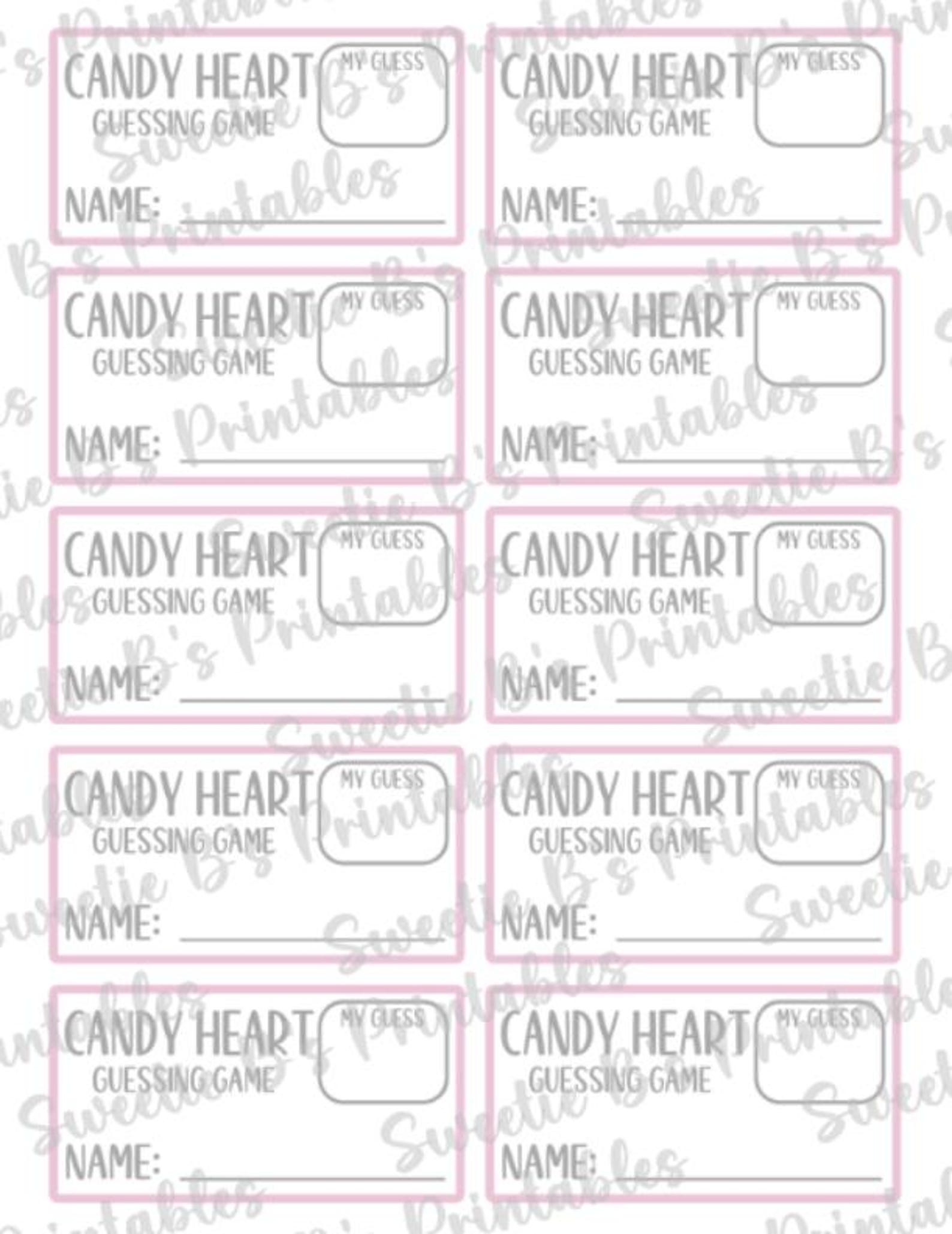 INSTANT DOWNLOAD Guess How Many Candy Hearts Printable - Valentine's ...