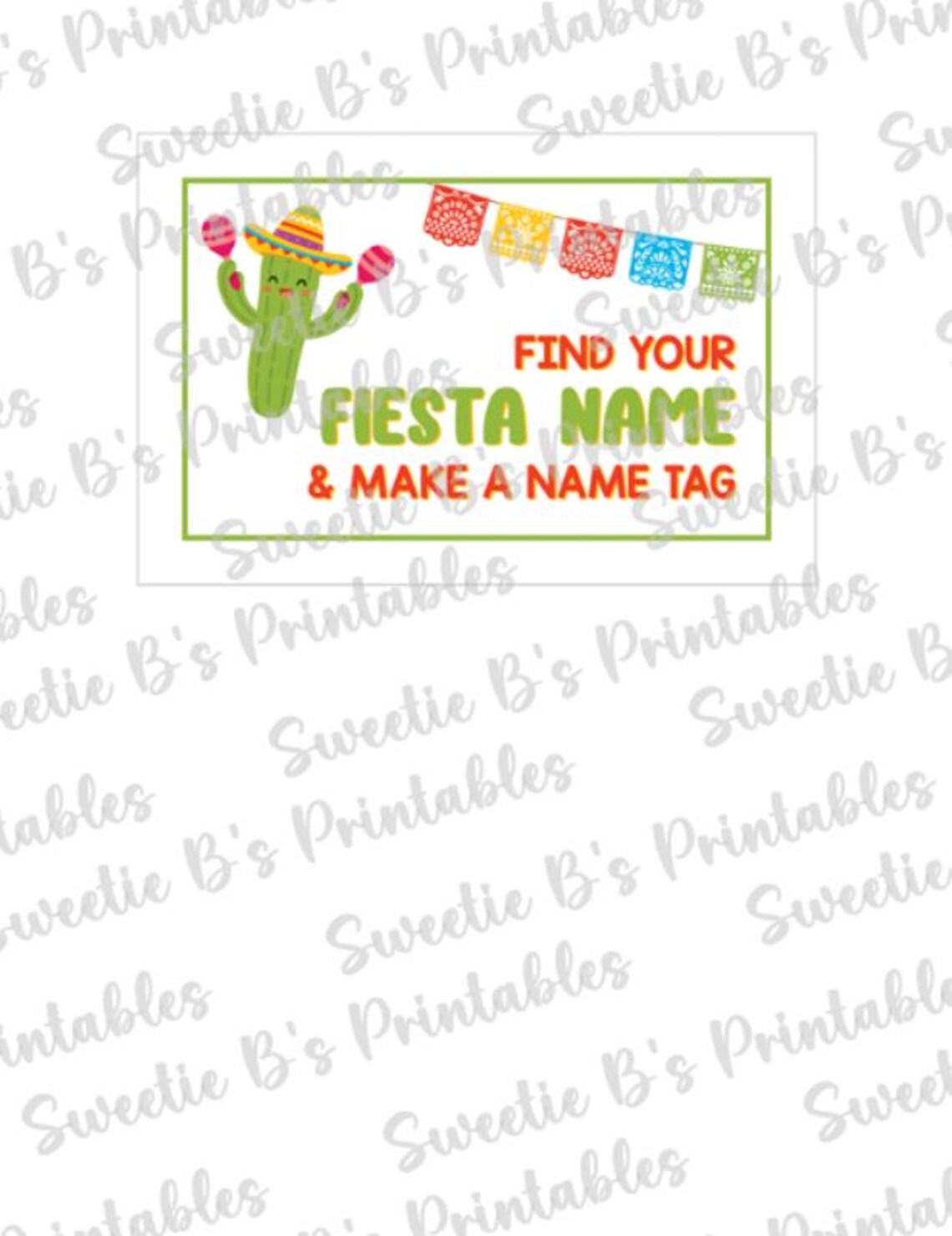 INSTANT DOWNLOAD What's Your Fiesta Name Printable - Cinco De Mayo ...
