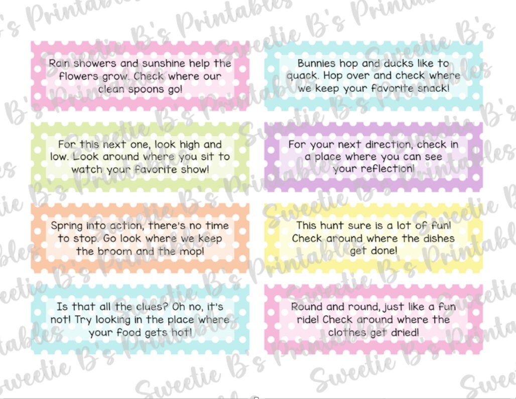 INSTANT DOWNLOAD Easter Scavenger Hunt Printable - Hidden Easter Basket ...