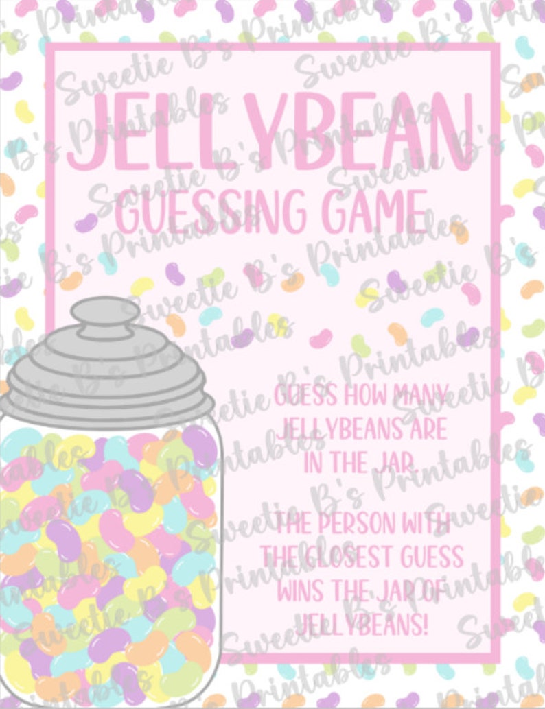 INSTANT DOWNLOAD Guess How Many Jellybeans Printable - Easter Guessing ...