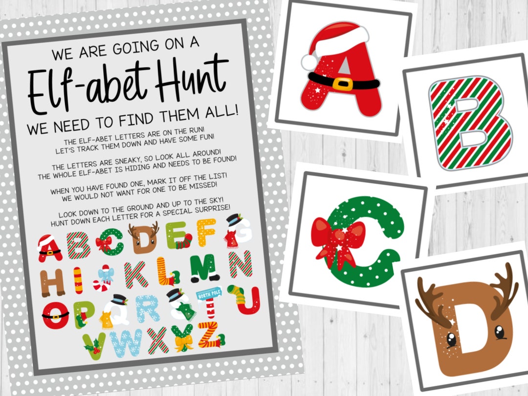 INSTANT DOWNLOAD Elf-abet Hunt Printable - Christmas Alphabet Game ...