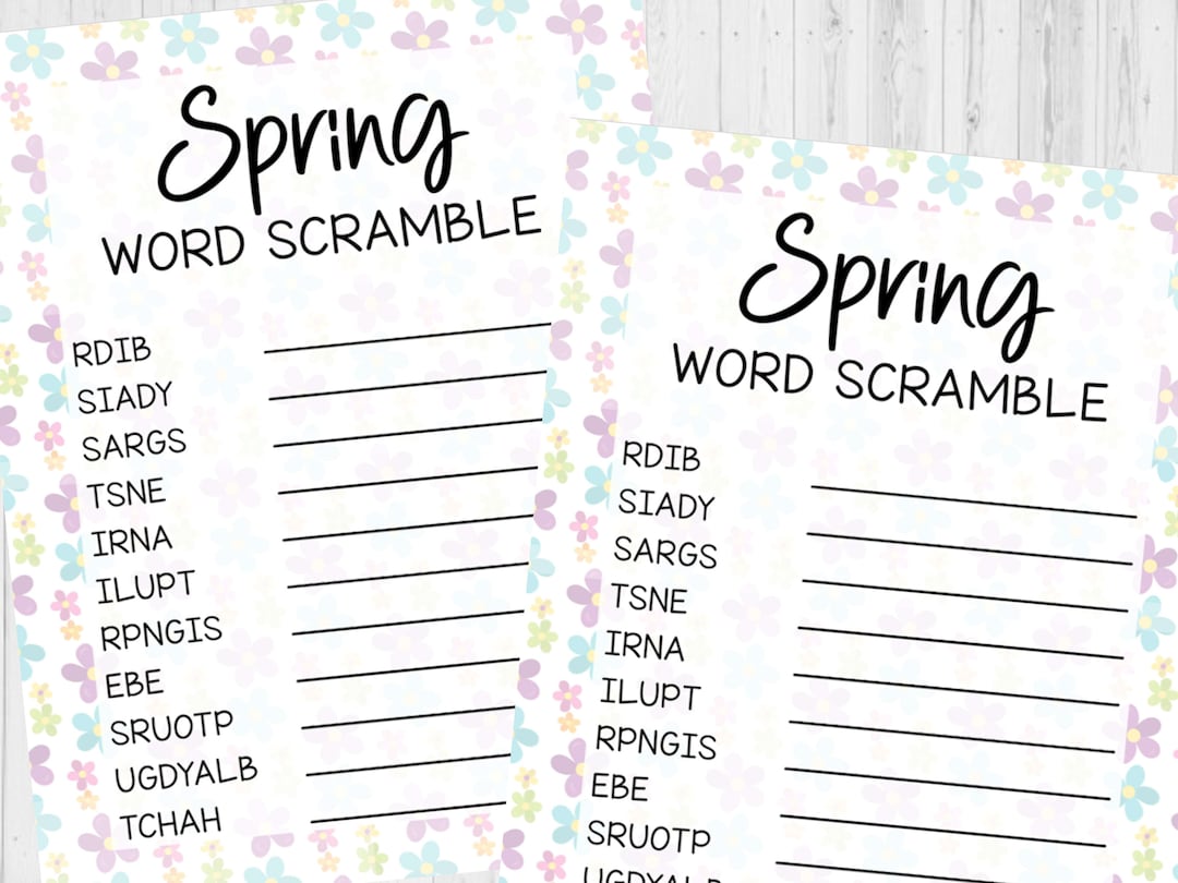 INSTANT DOWNLOAD Spring Word Scramble Game Printable - Spring Game ...