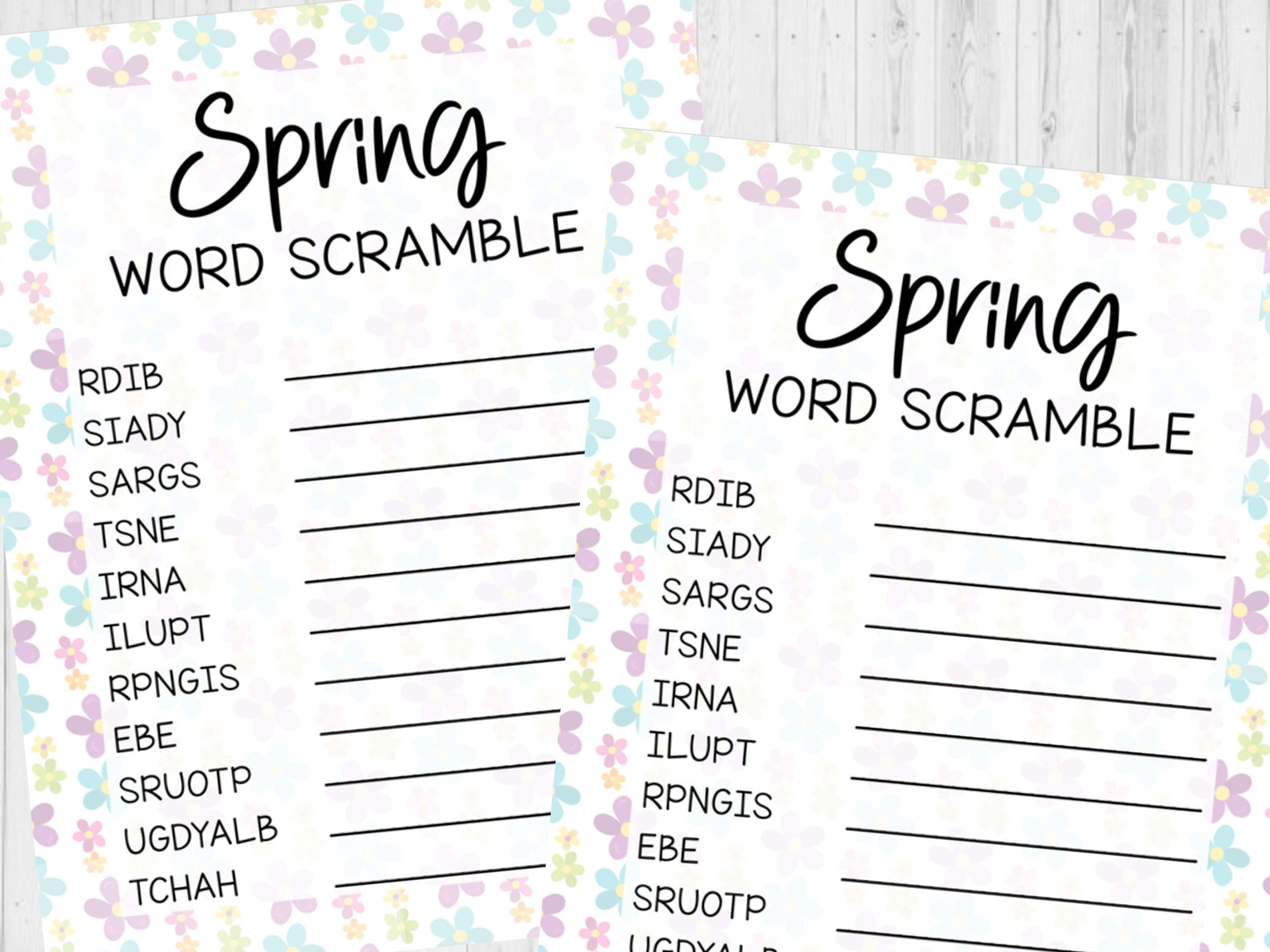 INSTANT DOWNLOAD Spring Word Scramble Game Printable - Spring Game ...