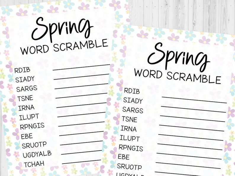 INSTANT DOWNLOAD Spring Word Scramble Game Printable Spring Game ...