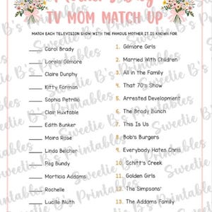 INSTANT DOWNLOAD Mother's Day Trivia Game Printable - Mother's Day ...