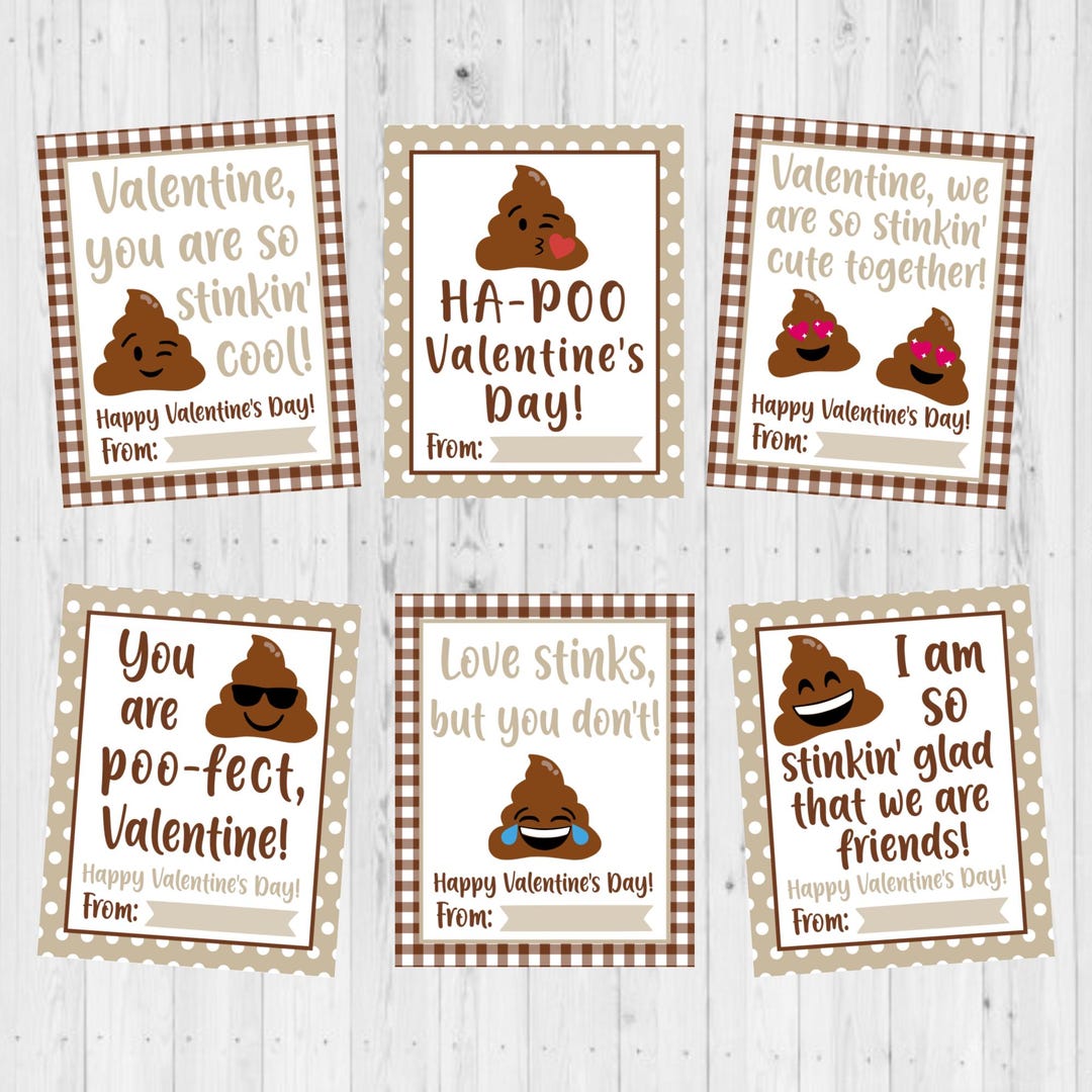 INSTANT DOWNLOAD - Poop Valentine Card Printable - Kids Printable ...