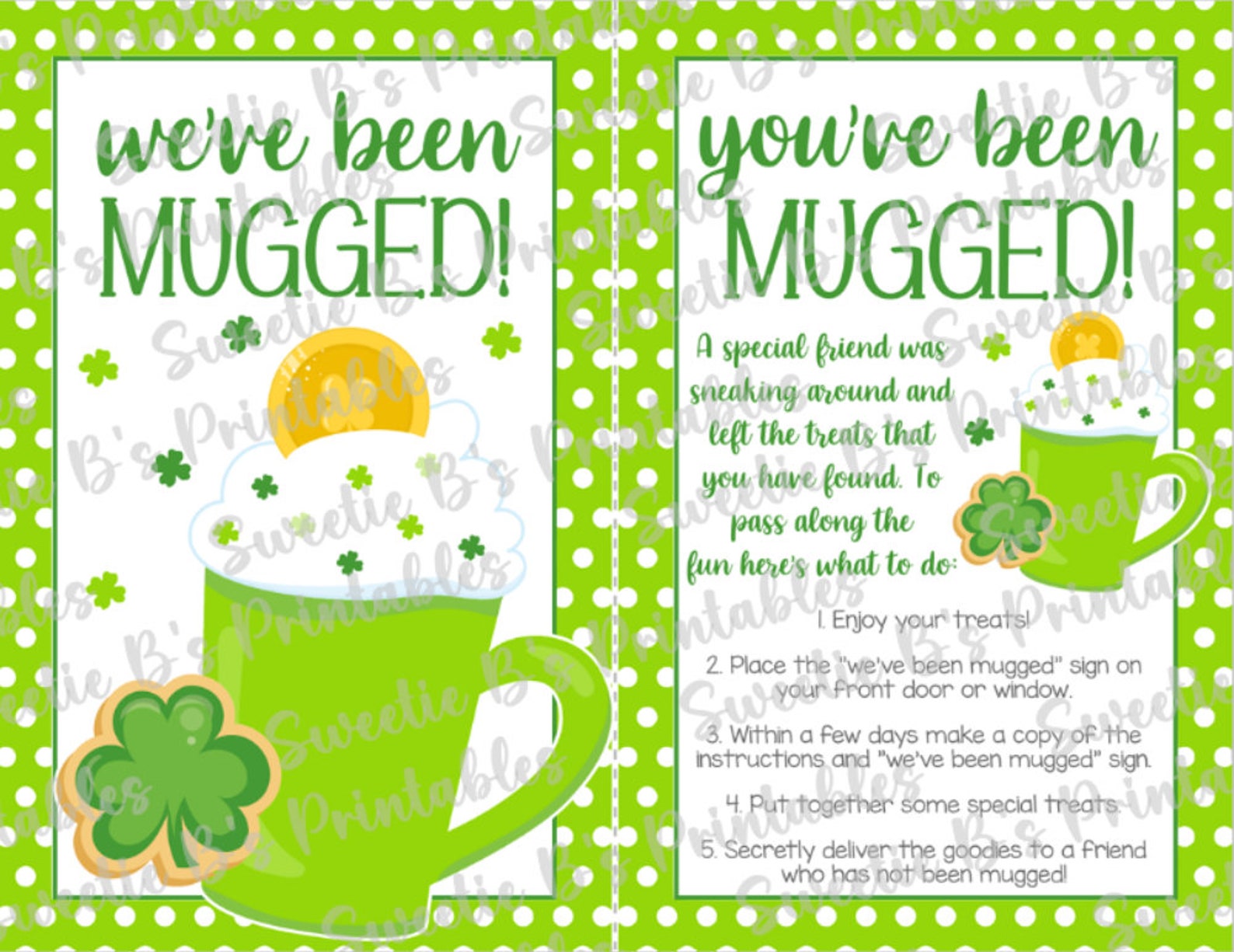 INSTANT DOWNLOAD St Patrick's Day We've Been Mugged Printable ...
