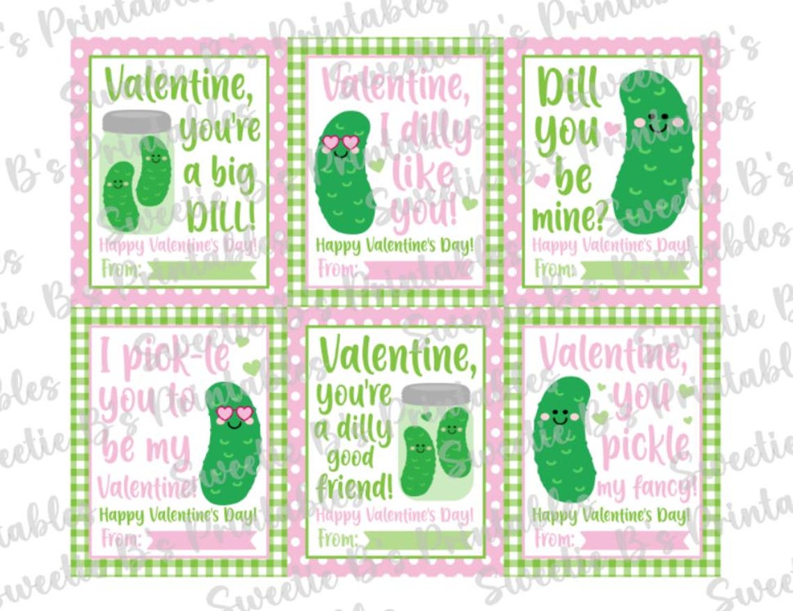 INSTANT DOWNLOAD - Pickle Valentine Card Printable - Kids Printable ...
