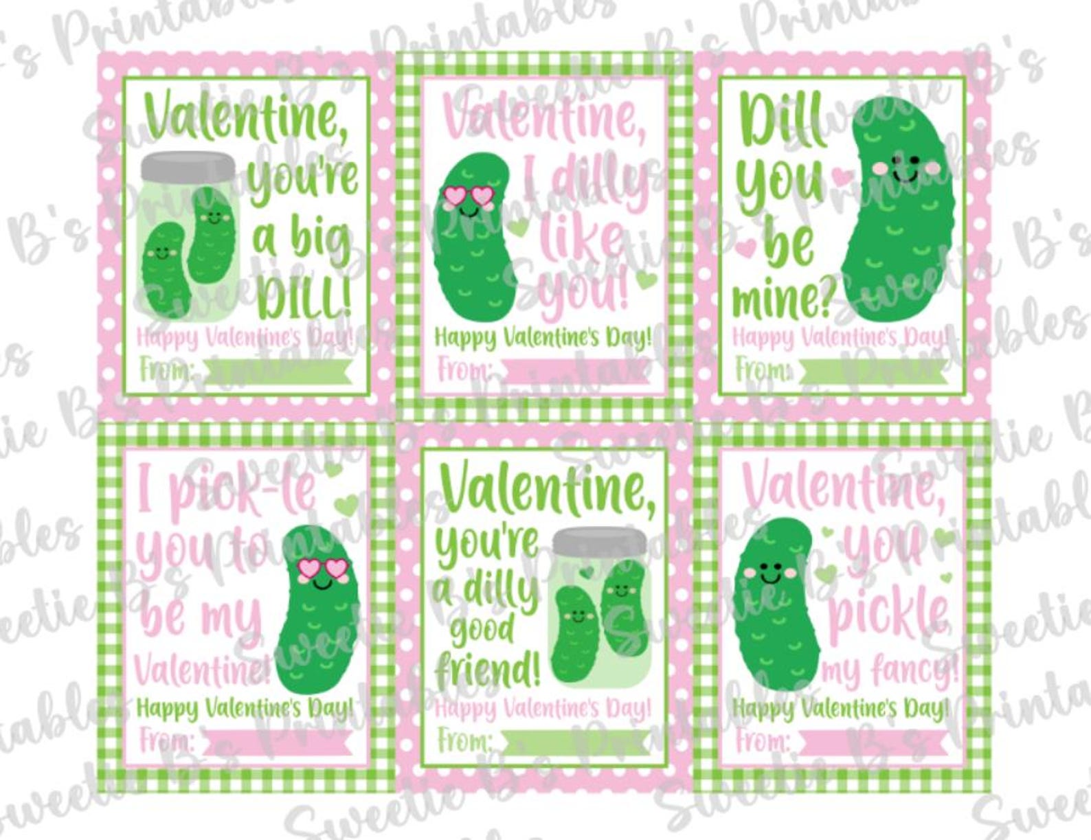 INSTANT DOWNLOAD - Pickle Valentine Card Printable - Kids Printable ...