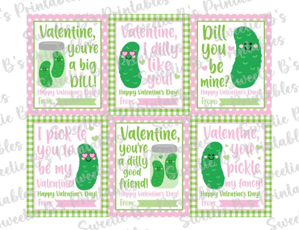 INSTANT DOWNLOAD - Pickle Valentine Card Printable - Kids Printable ...