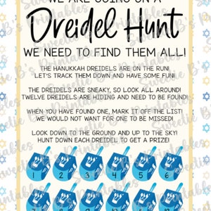 INSTANT DOWNLOAD Hanukkah Scavenger Hunt Printable - Hanukkah Game ...