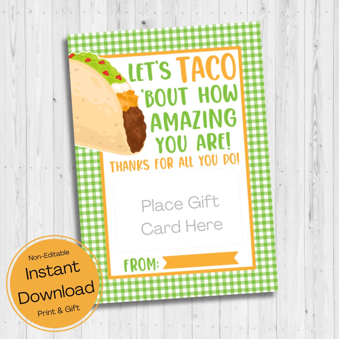 INSTANT DOWNLOAD - 5x7 Appreciation Gift Card Printable - Thank You ...