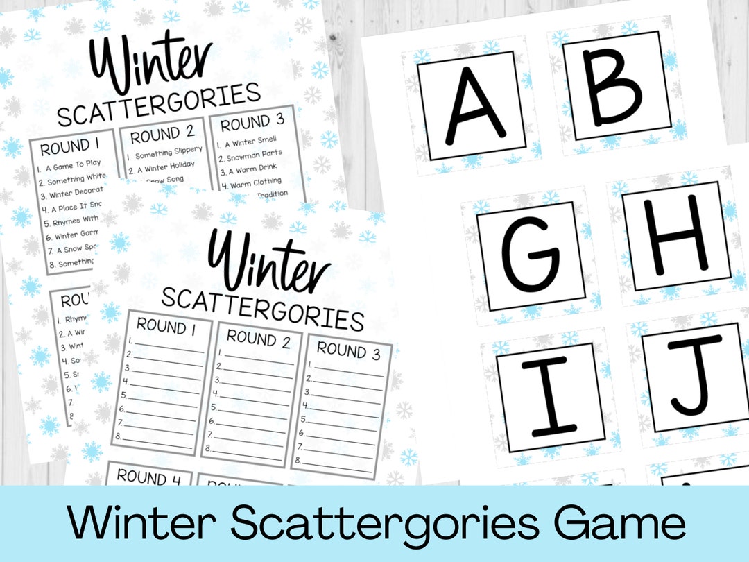 INSTANT DOWNLOAD Winter Scattergories Printable Game - Winter Game ...