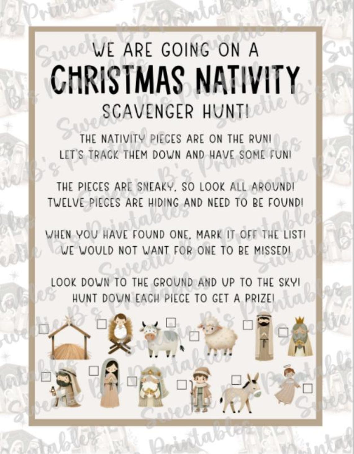 INSTANT DOWNLOAD Nativity Scavenger Hunt Printable - Christmas Game ...