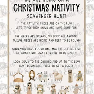 INSTANT DOWNLOAD Nativity Scavenger Hunt Printable - Christmas Game ...