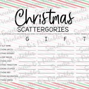 INSTANT DOWNLOAD Christmas Scattergories Printable Game Bundle ...