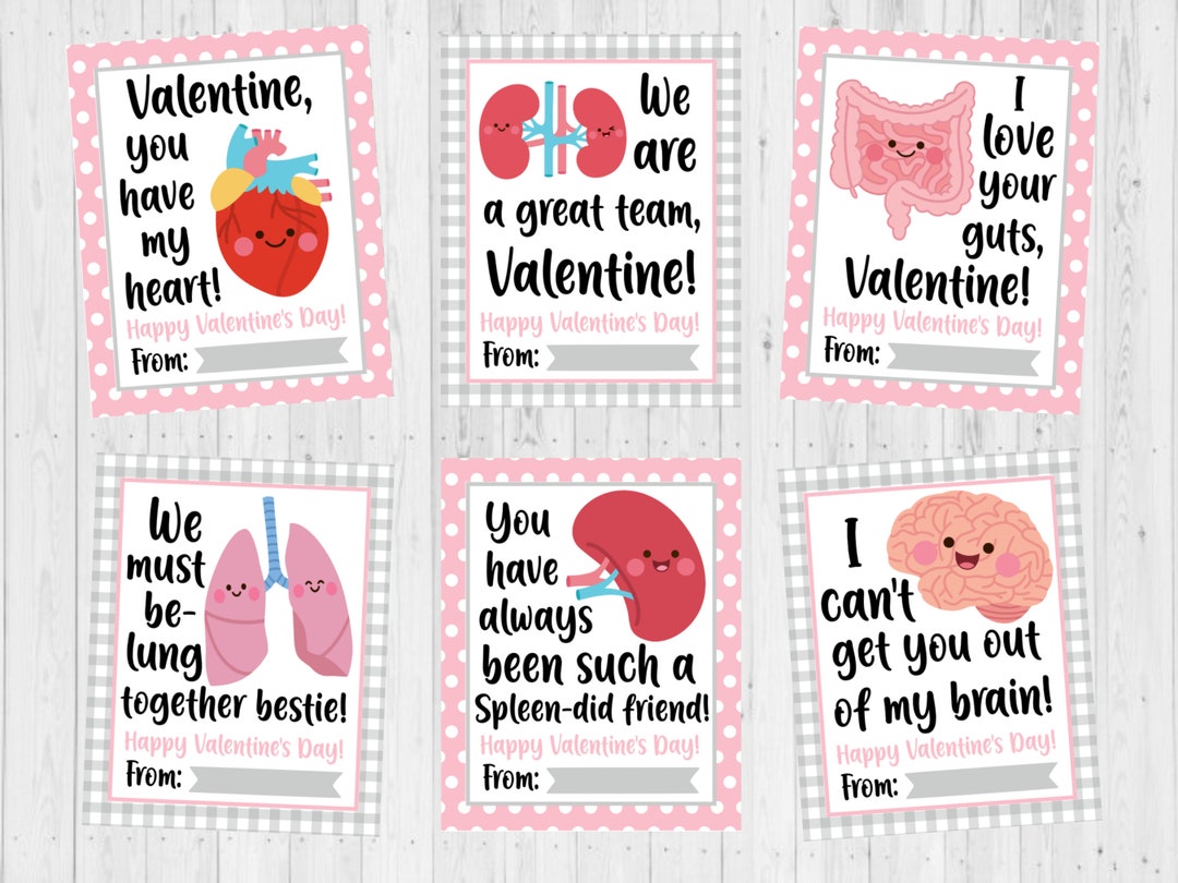 INSTANT DOWNLOAD - Human Organs Valentine Card Printable - Kids ...