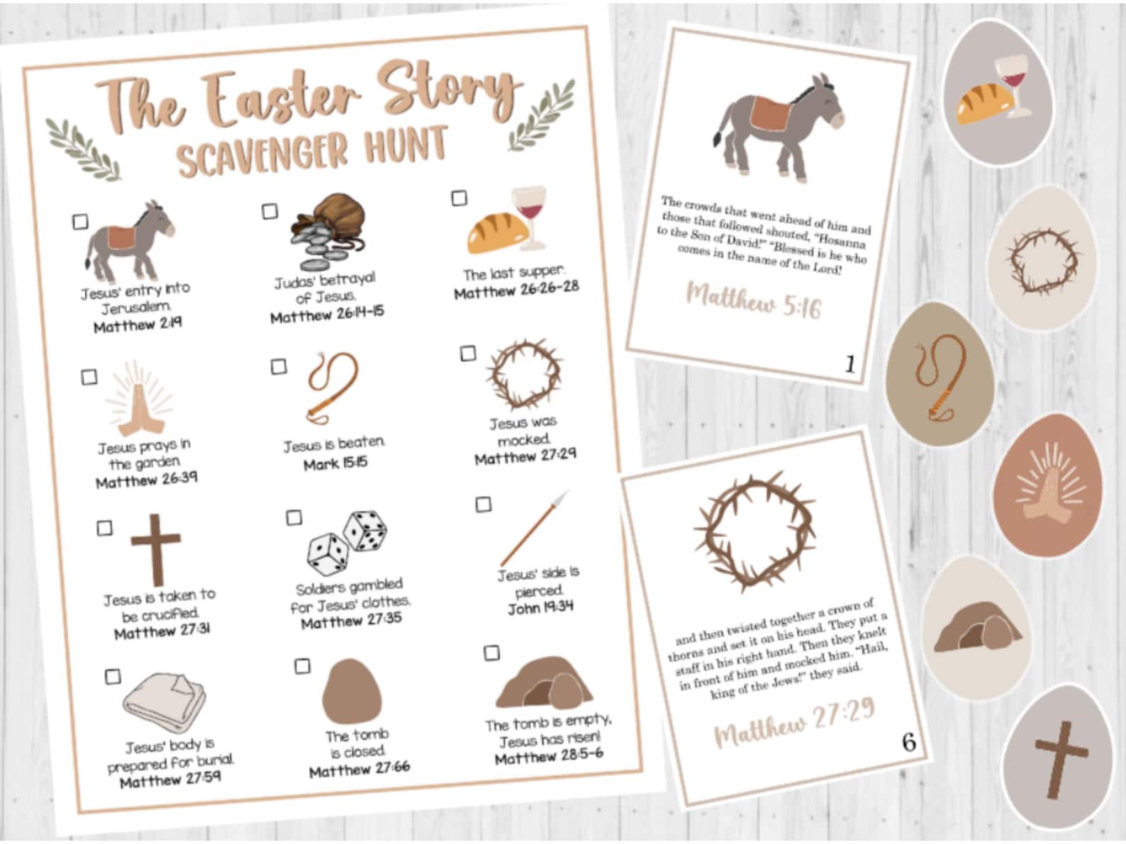 INSTANT DOWNLOAD Easter Bible Scavenger Hunt Printable - Easter Story ...