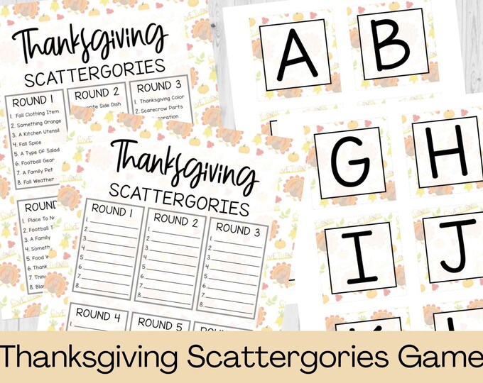 Thanksgiving Games - Thanksgiving Scattergories - Fall Scattergories ...