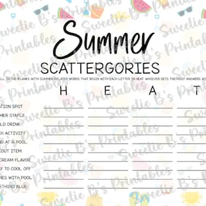 INSTANT DOWNLOAD Summer Activity Sheet Printable Bundle - Summer Game ...