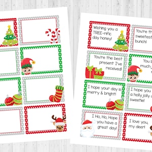 INSTANT DOWNLOAD Christmas Lunchbox Notes Printable - Christmas Note ...