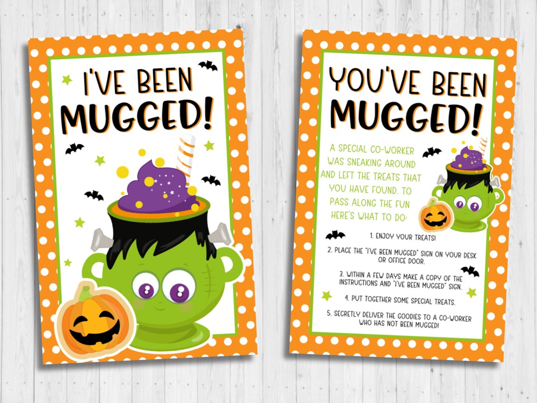 INSTANT DOWNLOAD Halloween I've Been Mugged Printable - Co-worker ...