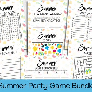 INSTANT DOWNLOAD Summer Activity Sheet Printable Bundle - Summer Game ...