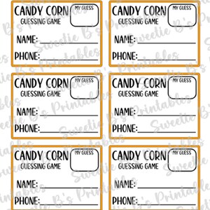 INSTANT DOWNLOAD Guess How Many Candy Corn Printable - Autumn Guessing ...