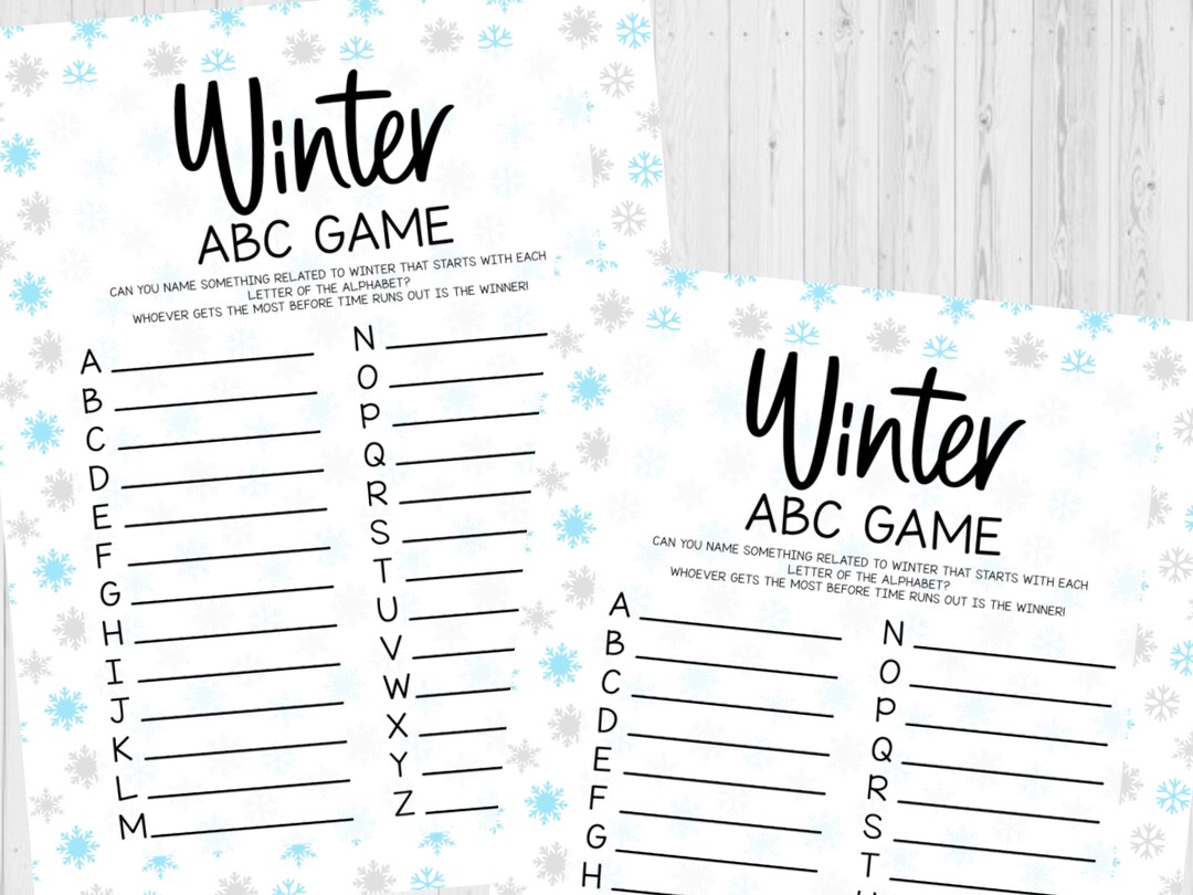INSTANT DOWNLOAD Winter ABC Game Printable - Winter Game Printable ...