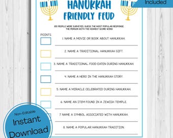 INSTANT DOWNLOAD Hanukkah Trivia Game Printable - Holiday Game ...
