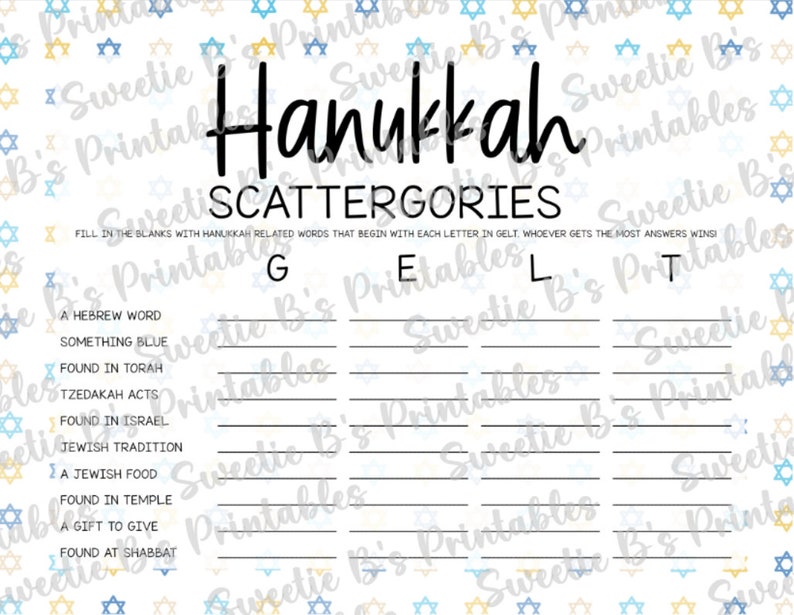 INSTANT DOWNLOAD Hanukkah Activity Sheet Printable Bundle - Hanukkah ...