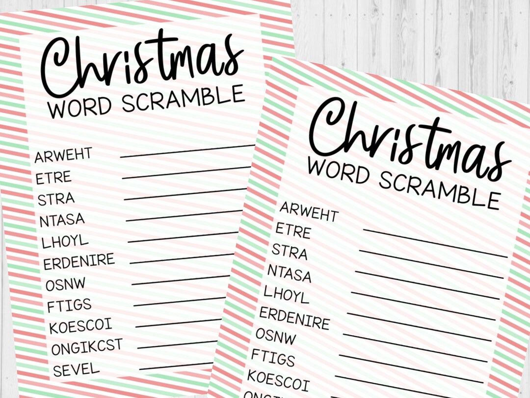 INSTANT DOWNLOAD Christmas Word Scramble Game Printable - Christmas ...