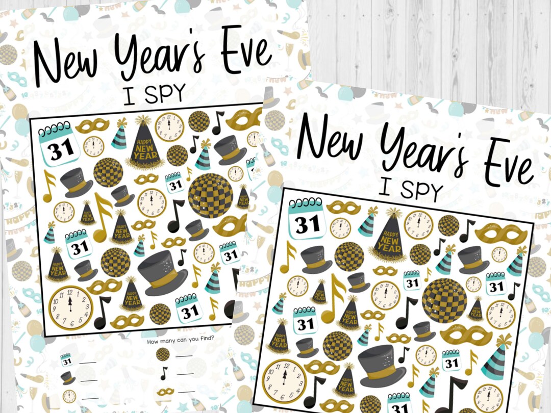 INSTANT DOWNLOAD New Year's Eve I Spy Printable - NYE Game Printable ...