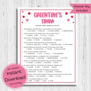 INSTANT DOWNLOAD Galentine's Trivia Game Printable - Holiday Game ...