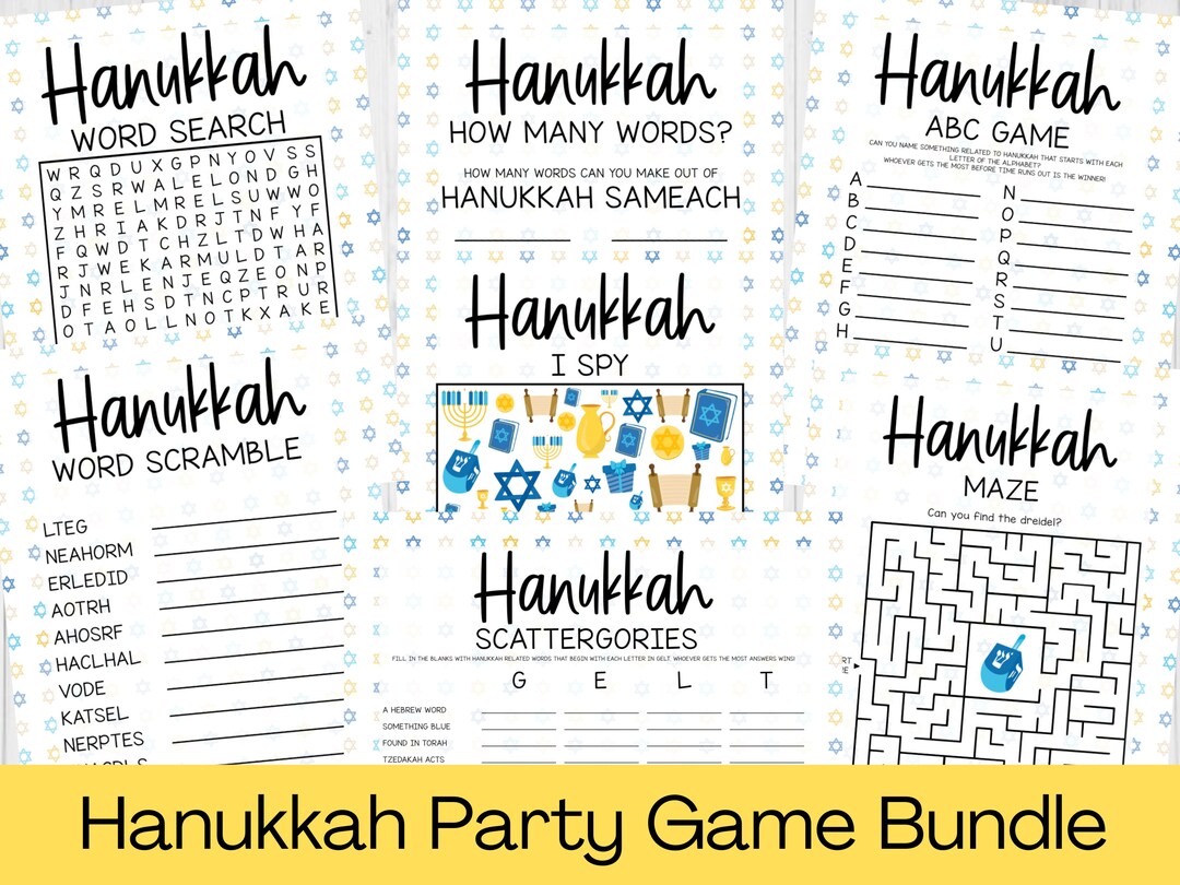 INSTANT DOWNLOAD Hanukkah Activity Sheet Printable Bundle - Hanukkah ...