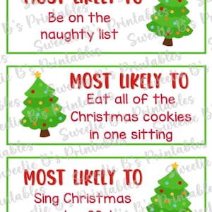 INSTANT DOWNLOAD Christmas Most Likely to Printable - Holiday Game ...