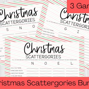INSTANT DOWNLOAD Christmas Scattergories Printable Game Bundle ...
